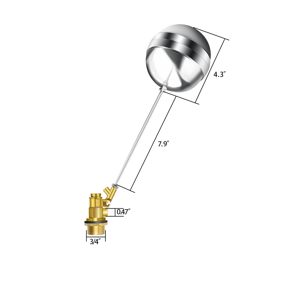 MEUPMEOP Float Valve for Water Tank Stainless Steel Float Ball Valve F ...